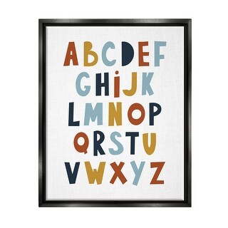 Stupell Natural Tones Alphabet Framed Floater Canvas Wall Art Design by ...