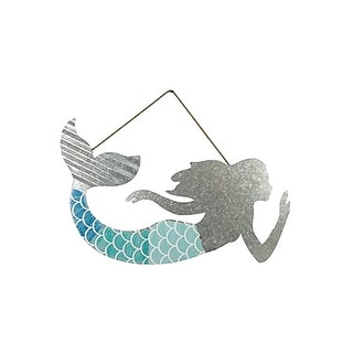 Tin Mermaid Wall Art - 21.75" Wall Mounted Mermaid Figurine - Bed Bath ...