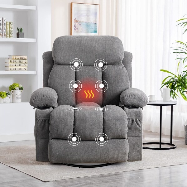Massage 360 Swivel Rocker Recliner Chair Heating Cup Holders USB On Sale Bed Bath Beyond 38168345