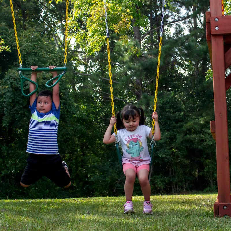 Gorilla Playsets Navigator Wood Swing Set with Monkey Bars - Overstock ...