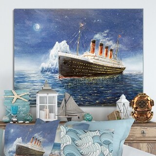 Designart "Titanic Illustration Painting" Nautical & Coastal Canvas ...
