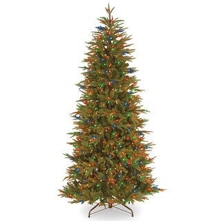 National Tree Company 7.5 ft. Deluxe Fraser Fir Slim Tree with ...