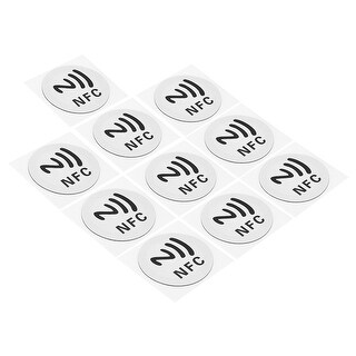 10Pcs NFC Stickers NFC213 Tag Sticker 144 Bytes Blank Round NFC Tags ...