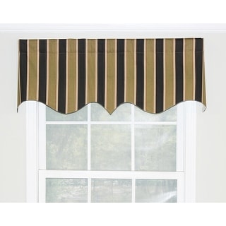 RLF Home Quality Linear Stripe Regal Valance Avocado - 50x17 - Bed Bath ...