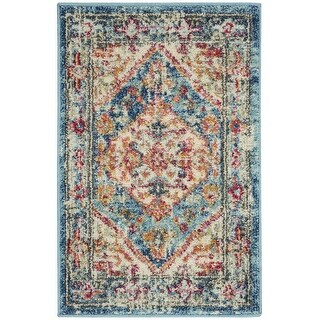 Ivory and Light Blue Distressed Rug - Bed Bath & Beyond - 34208116