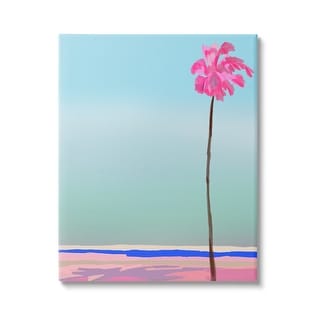 Stupell Pink & Blue Beach Palm Canvas Wall Art Design by Amelia Noyes ...