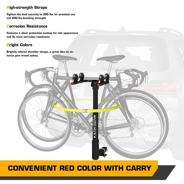 Arksen Foldable 2 Bike Rack Hitch Mount Swing Down Bicycle Carrier ...