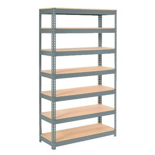 Boltless Extra Heavy Duty Shelving 48"W x 24"D x 96"H, 7 Shelves, Wood ...