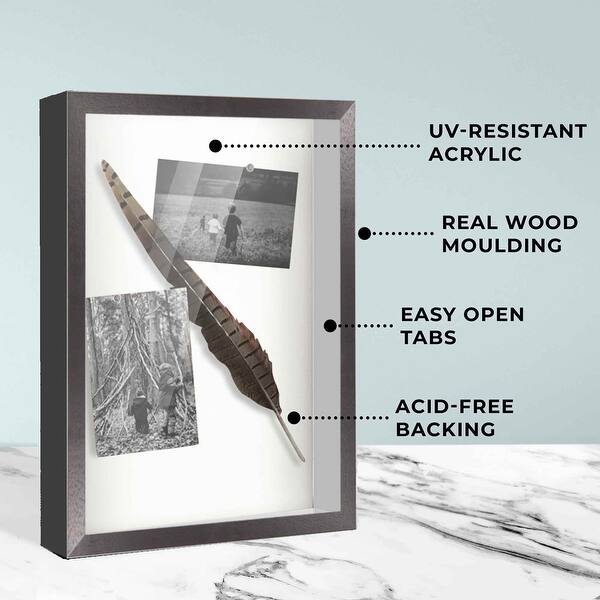 11x21 Shadow Box Frame Black 1 Real Wood Farmhouse Shadowbox Display ...