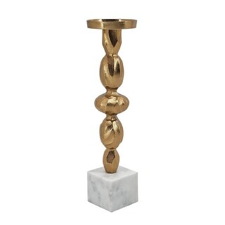 A&B Home Aluminum Diamond Stem Pillar Holder - Gold/White - Bed Bath ...