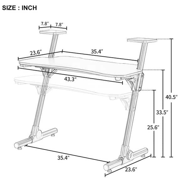 Merax Gaming Computer Desk Z-shaped Ergonomic Comfortable Table - Bed ...