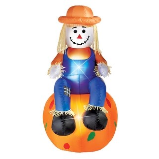 4-Foot Autumn Scarecrow Inflatable Outdoor Holiday Decor - 8.750 x 8. ...