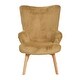 Napster Fuzzy Plush Upholstery Wingback Arm Chair with Solid Wood Legs ...