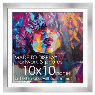 10x10 Silver Frame Matted for 10x10 Picture or 13x13 Art Poster - Bed ...