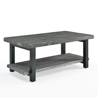 Pomona 42" Metal and Reclaimed Wood Coffee Table, Slate Gray - Bed Bath ...