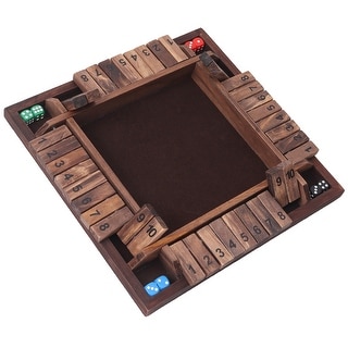GSE™ 4-Player 10 Number Wooden Shut The Box Dice Game Set for Family ...