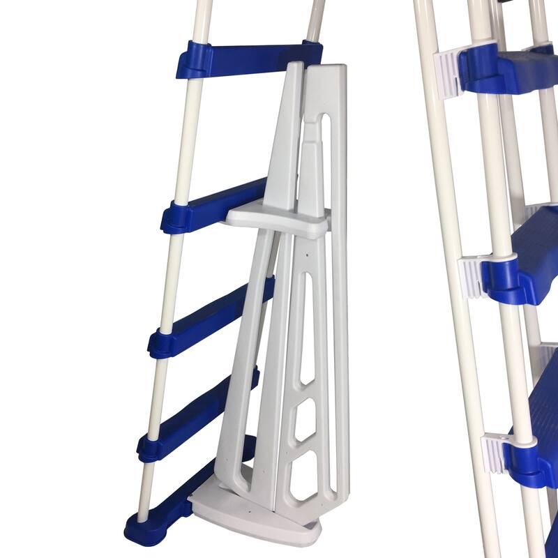 52-in A-Frame Pool Ladder with Safety Barrier and Removable Steps - On ...