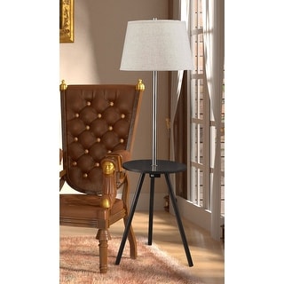 Round End Table Floor Lamp Combo with Charging Station, USB Port, and ...