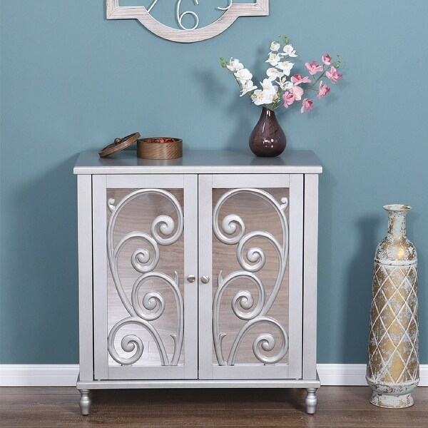 Sophia William Silver 2 Door Fujimori Mirror Accent Storage Cabinet On Sale Bed Bath Beyond 35177566