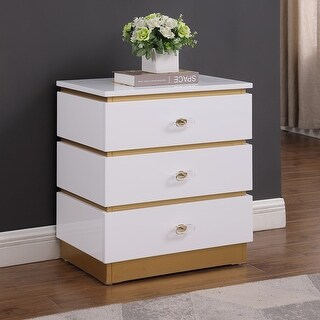 Best Master Furniture Saray White Lacquer 26-Inch Side Table - Bed Bath ...