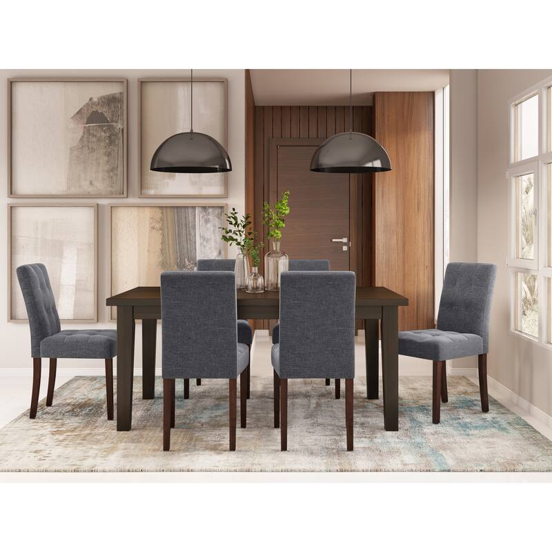 WYNDENHALL Jefferson Contemporary 7 Pc Dining Set with 6 Upholstered ...