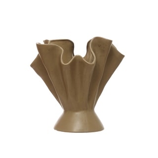 Stoneware Ruffled Vase - Bed Bath & Beyond - 38884765