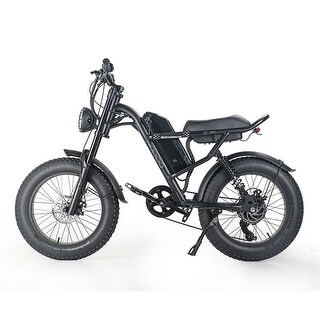 20 in. Fat Tire Electric Bike 48-Volt, 15Ah Lithium Battery Black - Bed ...
