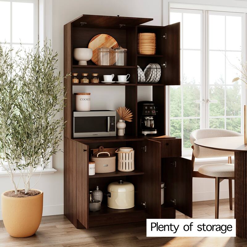 Living Skog Pantry Kitchen Microwave Storage Cabinet - Overstock - 33121104