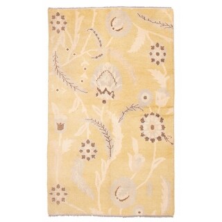 ECARPETGALLERY Hand-knotted Tangier Gold Wool Rug - 5'0 x 7'8 - Bed ...