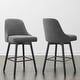 Rachel Upholstered Counter Height Swivel Barstool with Back Set - Bed ...