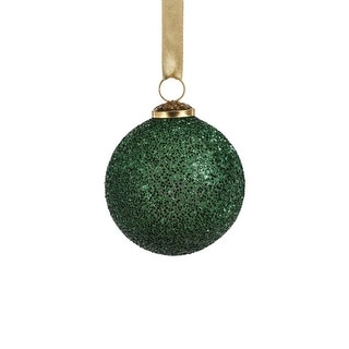 Green Beaded 4" Glass Ball Ornaments, Set of 6 - Bed Bath & Beyond ...