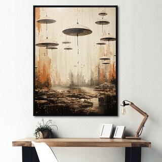 Designart "Minimalism Ufos " Ufos Framed Canvas Prints - Bed Bath ...