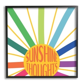 Stupell Sunshine Thoughts Phrase Rainbow Sunrise Striped Rays Framed ...