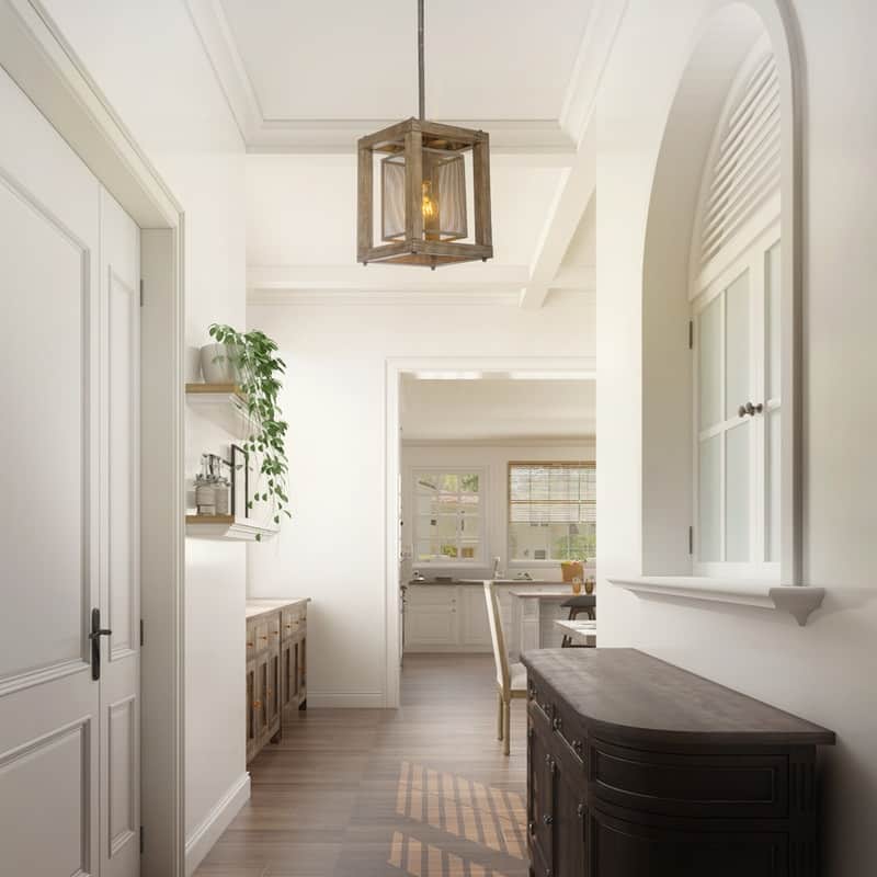 Farmhouse Wood Cage 1-light Pendant Lights for Kitchen Island Dining ...