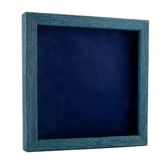 30x30 Shadow Box Frame Blue Wood | 1" Usable Display Depth | Includes a ...