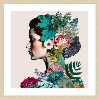 Floral Profile by Incado Wood Framed Wall Art Print - Svelte Natural ...