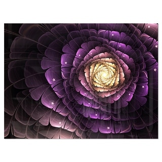 Fractal Flower Light Purple Digital Art - Large Flower Glossy Metal ...