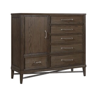 Preston 54" Wide Bedroom Gentleman's Chest with 6 Drawers, Weathered ...