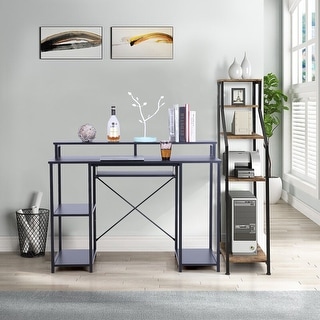 PHI VILLA Home Office Metal Ladder Computer Writing Desk - Bed Bath ...