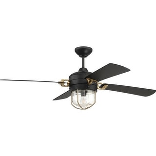 Craftmade 52" Nola Ceiling Fan - Flat Black/Satin Brass - Bed Bath ...