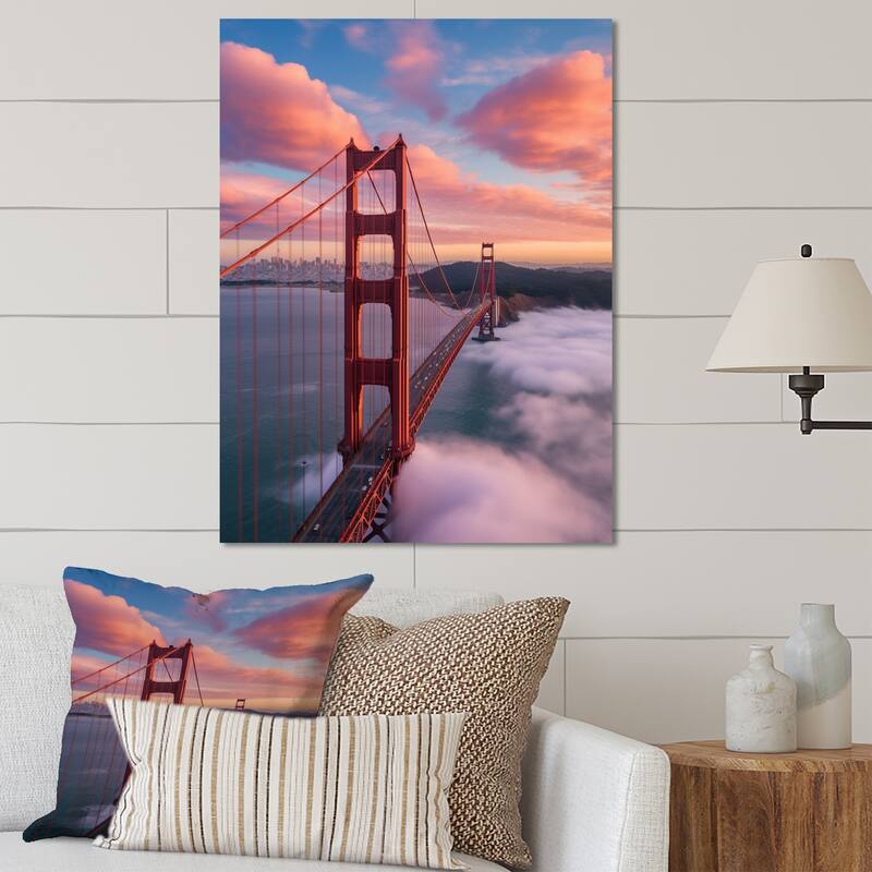 Designart "San Francisco Golden Gate Dream III" California Large Metal ...