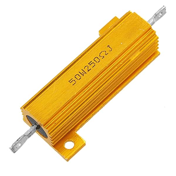 Gold Tone Wirewound Aluminium Housed Power Resistor 50 Watt 250 Ohm ...