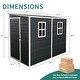 8x4FT Outdoor Shed with Floor and 2 Windows, Plastic Garden Patio ...