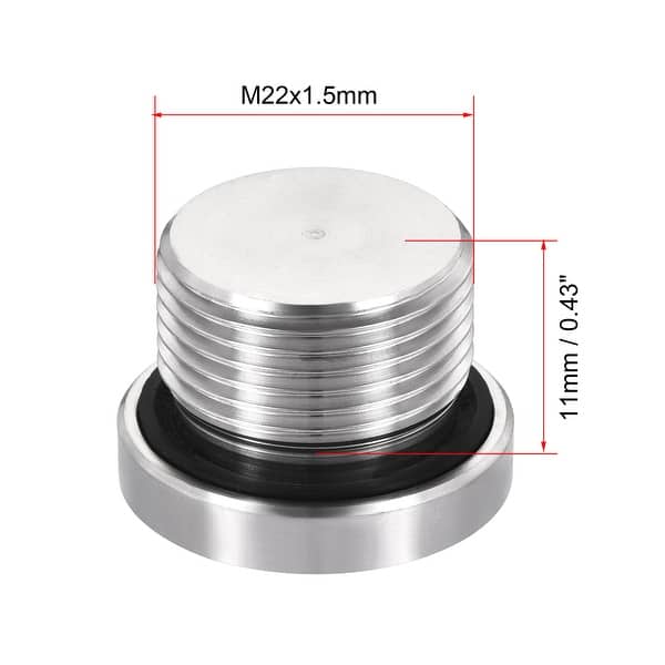 Stainless Steel Inner Hex Head Pipe Plug with Seal Ring - Silver Tone ...