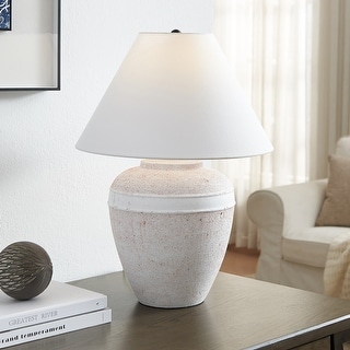 Chiara 23" Tall Ceramic Table Lamp with Fabric Shade - 18.5" Wide - Bed ...