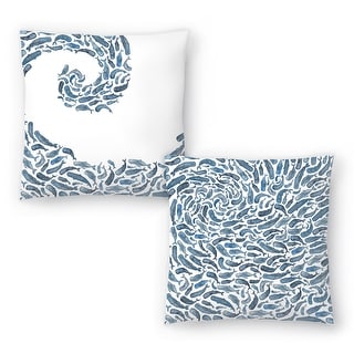Whale Wave and Sperm Whales - Set of 2 Decorative Pillows - Bed Bath ...