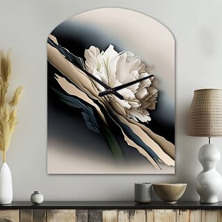Designart - Beige Peony Flowers Hyper realistic II - Peonies Wall Clock ...