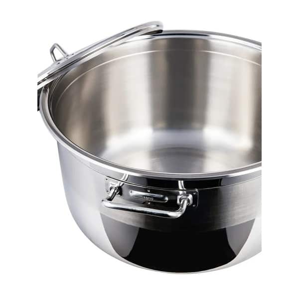 Sofram 18/10 Stainless Steel JUMBO Deep Kettle Stock Pot w/ Lid - Bed ...