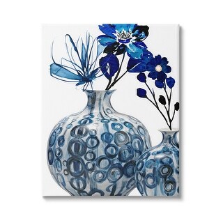 Stupell Modern Blue Flower Arrangement Canvas Wall Art by Jesse Keith ...