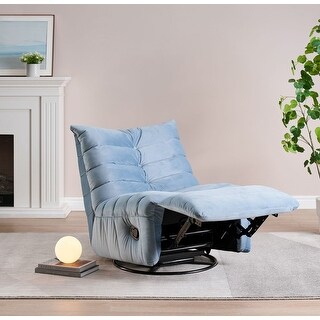 Velvet Swivel Lounge Sofa Lazy Rotatable Single Reading Sofa, Blue ...